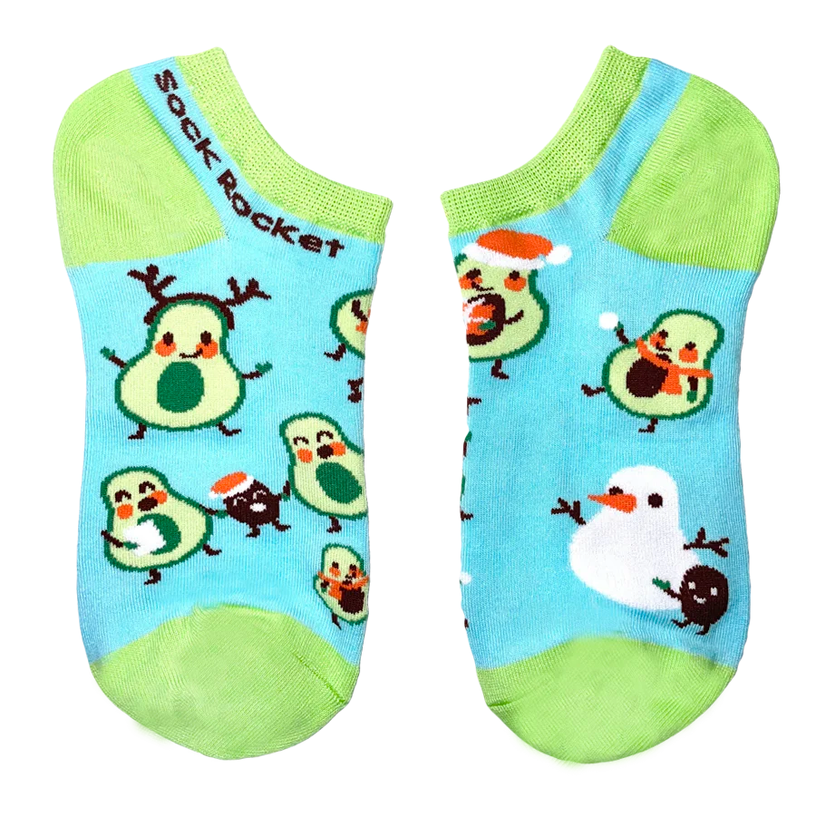 Avocado Christmas Ankle Socks | Sock Rocket