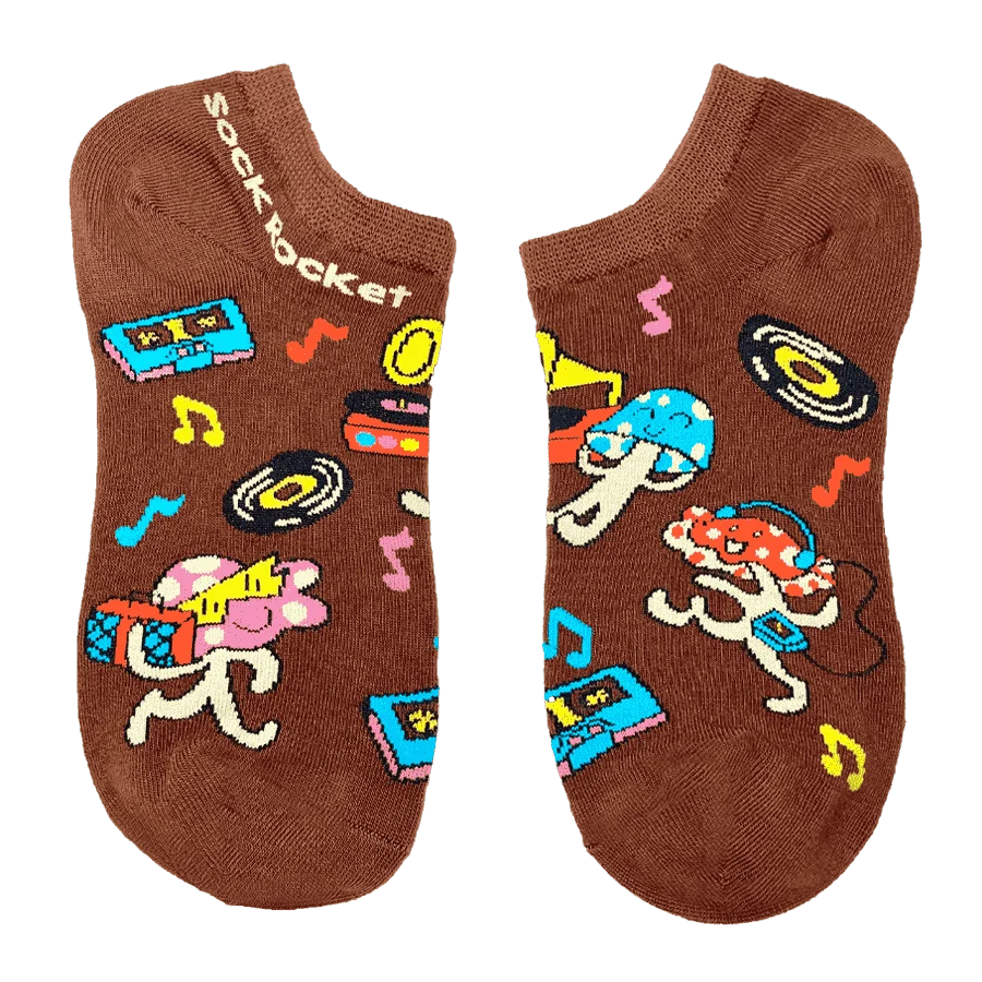 Funky Mushroom Ankle Socks | Sock Rocket