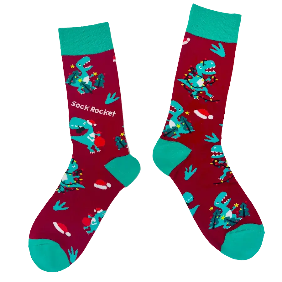 Christmas Dino Socks | Sock Rocket