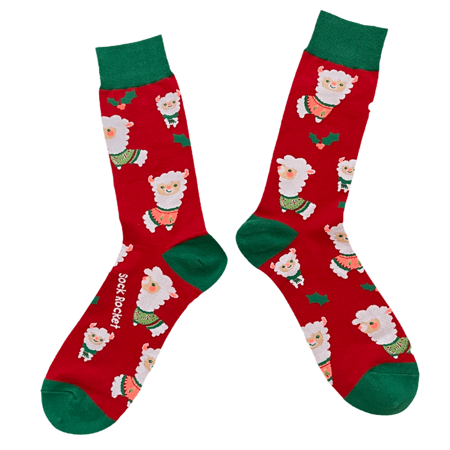 Christmas Sweater Llama Socks | Sock Rocket