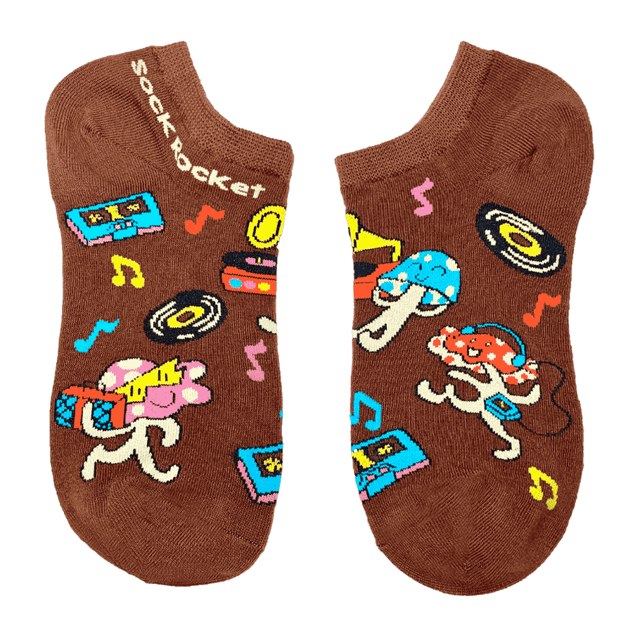 Funky Mushroom Ankle Socks | Sock Rocket