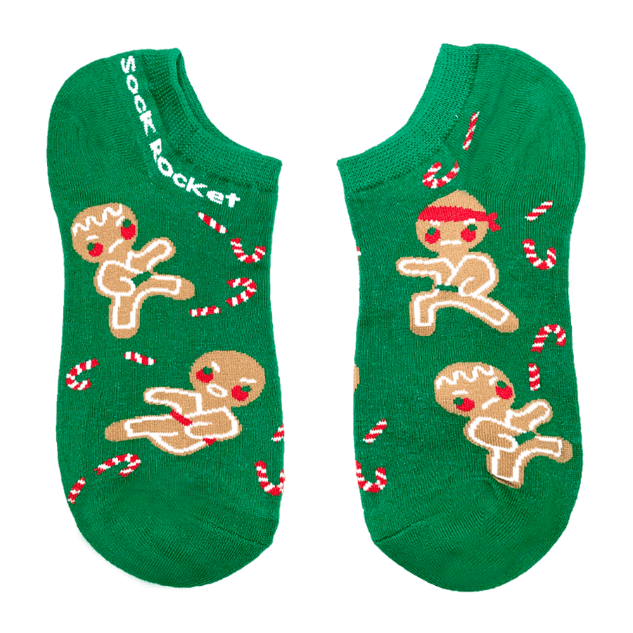 Kung-Fu Gingerbread Ankle Socks | Sock Rocket